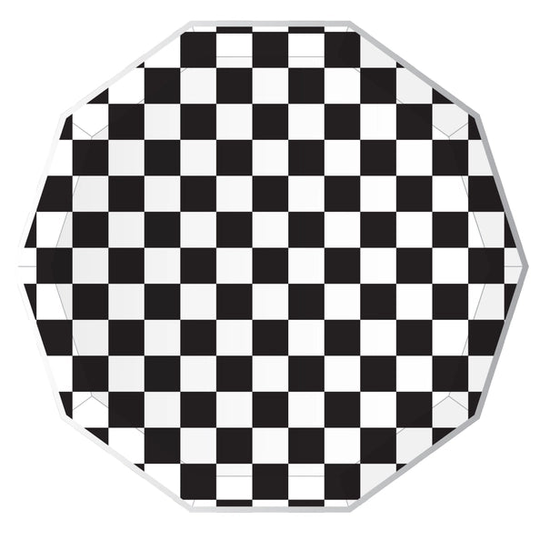 Black and White Checker Plates | Party Supplies + Birthday Decorations ...