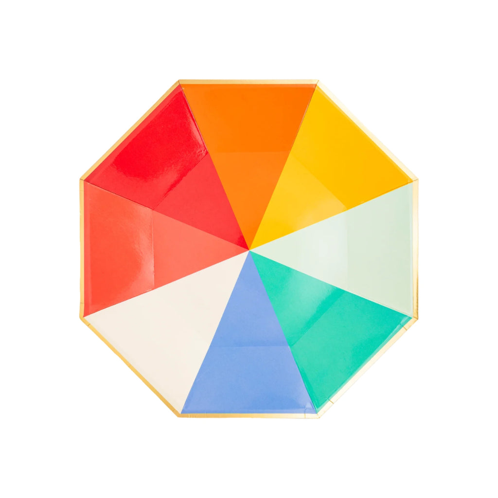 Primary Color Block Paper Plate | Back to School Party Supplies ...