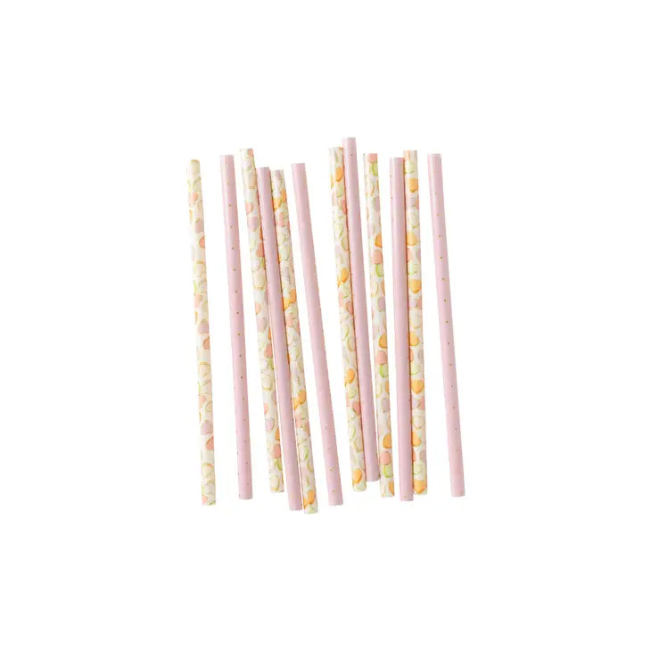 Conversation Hearts Reusable Straws | Party Supplies + Decorations ...