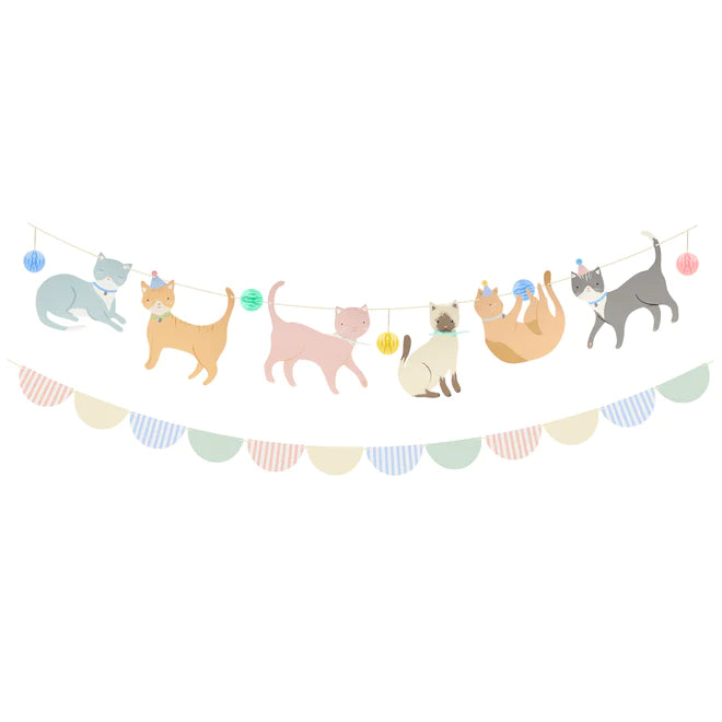 Kitten Garland | Kitten Party Supplies | Cat Birthday Decorations ...